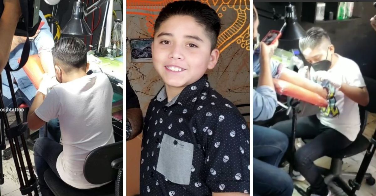 Brandon Burgos, el niño tatuador de 11 años que se ha vuelto viral