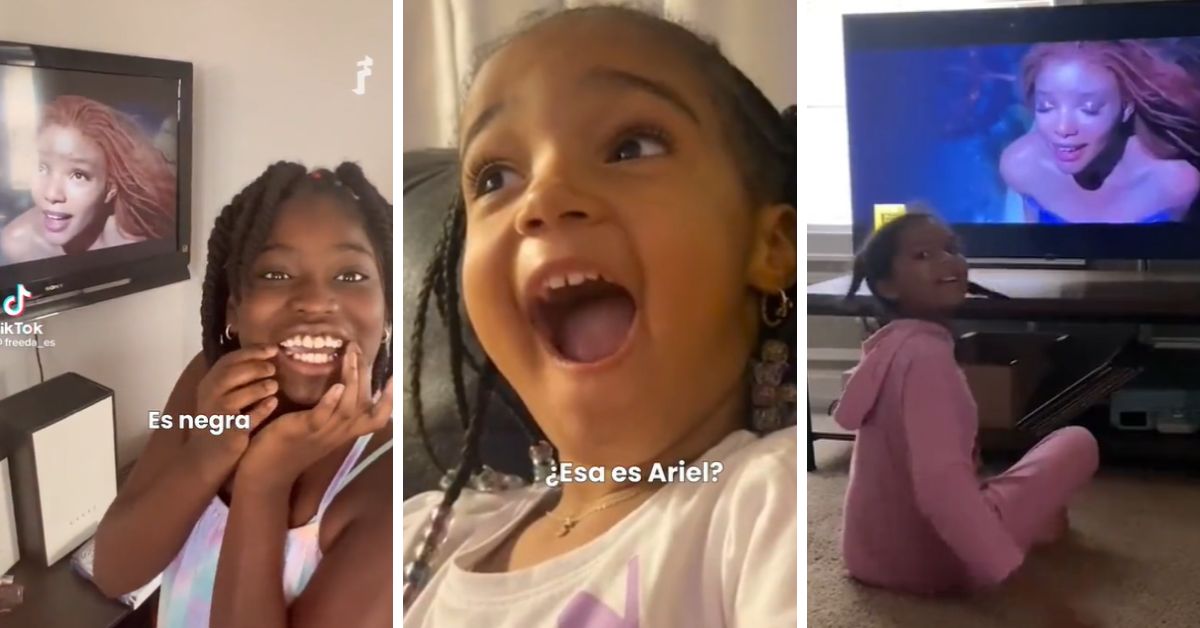 Niñas afros reaccionan alegres tras ver el nuevo tráiler de La Sirenita