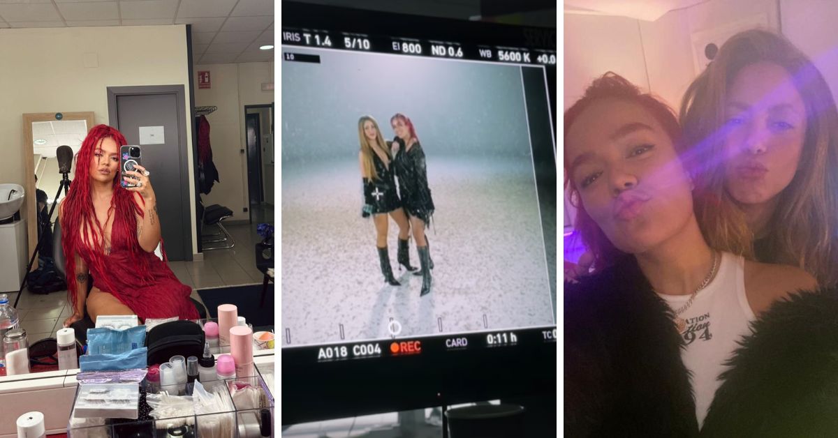 Karol G compartió fotos inéditas con Shakira de la grabación de TQG