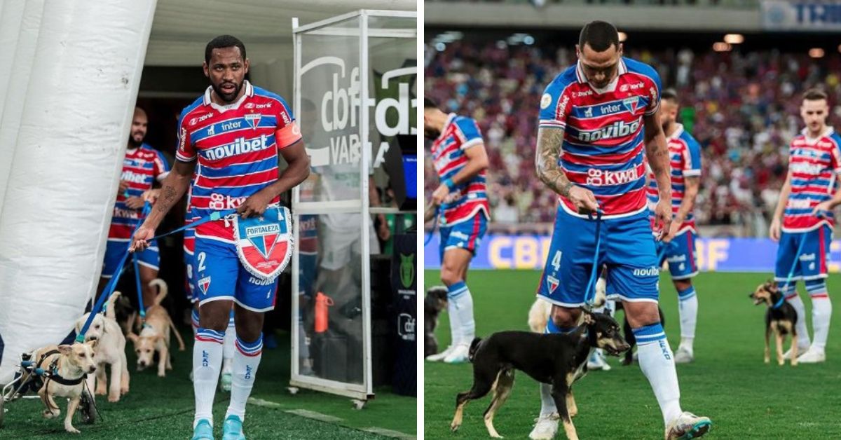 Futbolistas salieron al campo de juego acompañados de perritos